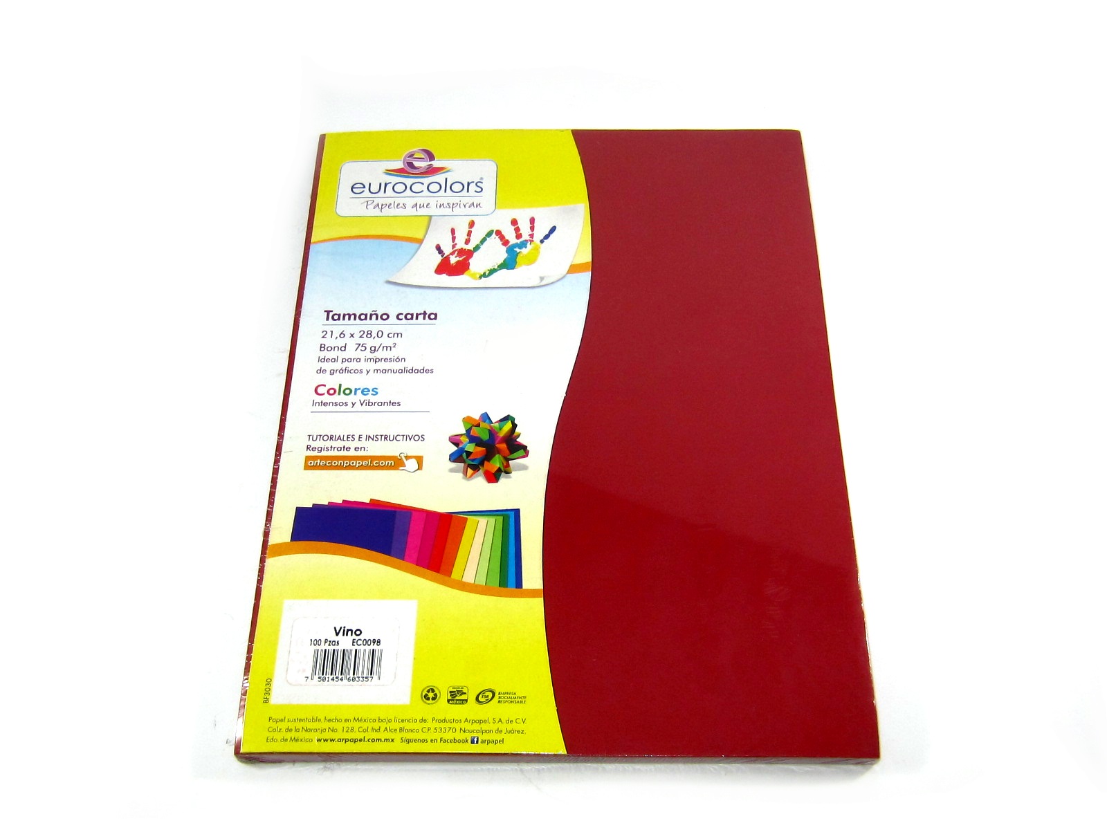 PAPEL EUROCOLORS AZUL CARTA C/100 HJS EC0007 - Proveedora de Oficinas